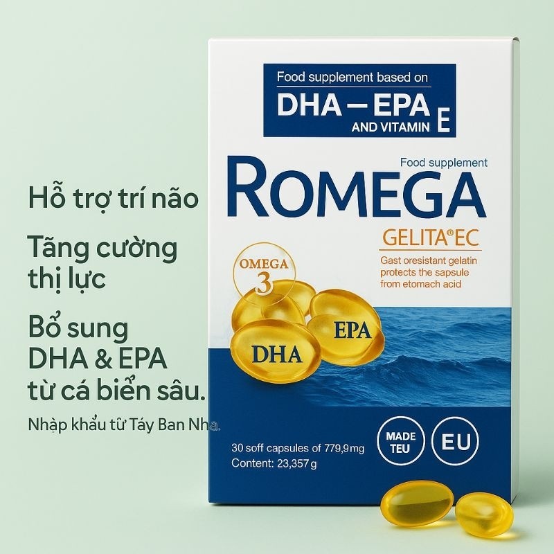 ROMEGA 30 Viên Uống Bổ Sung Omega 3, Bổ Sung DHA EPA Vitamin E Cho Trẻ ...
