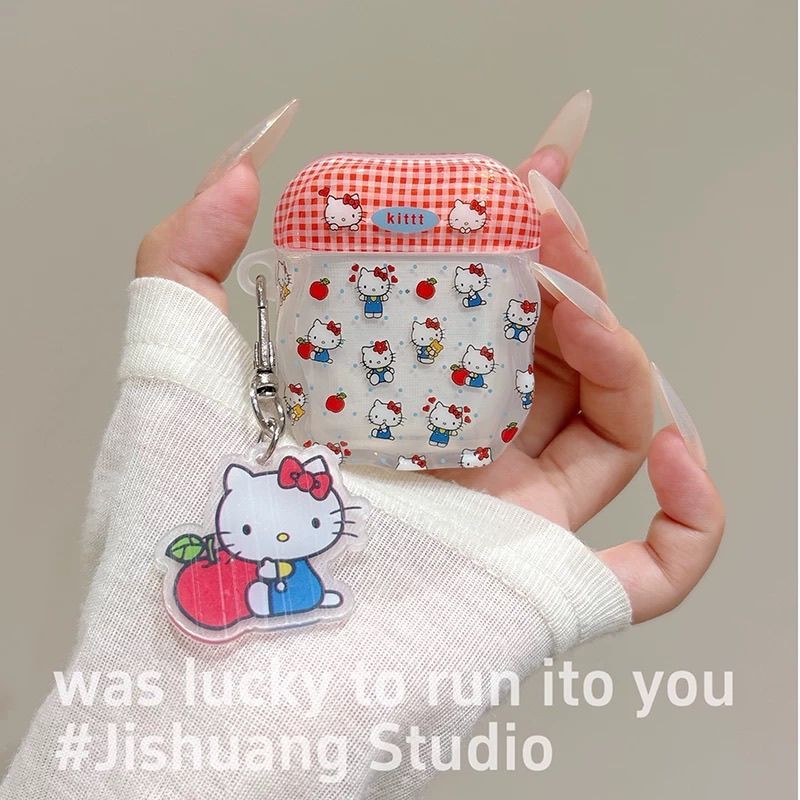 Hộp đựng airpod trong suốt Hello Kitty dễ thương - vỏ tpu chống sốc cho ...