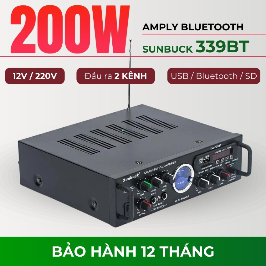 Amply Mini Hay, Amly Nghe Nhạc SUNBUCK 339BT - Hát Karaoke Kết Nối ...