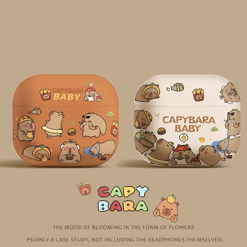 Cute capybara TPU Earphone Cover for AirPods S4 Matte TPU Earphone Case ...