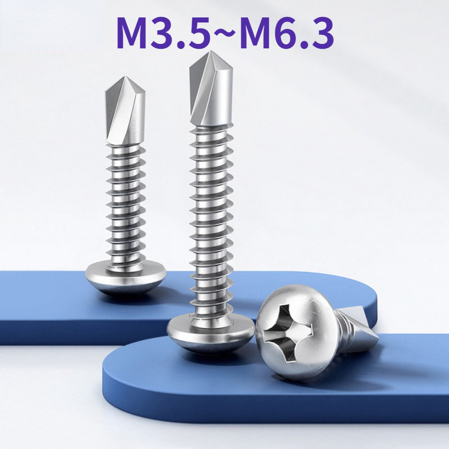 [Hnk] 410 Đầu Tròn Đầu Khoan Đuôi Vít Tự Khoan Vít Tấm Sắt Vít M3.5 M3.9-M6.3 | Shopee Việt Nam