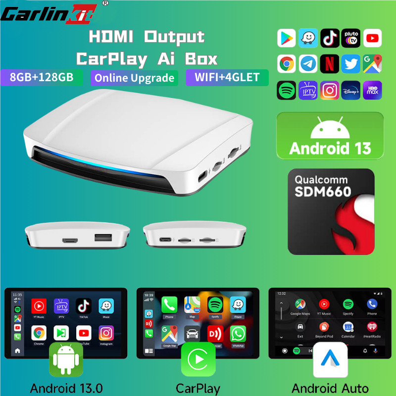 Carlinkit UHD CarPlay Ai Box Android 13 Không Dây CarPlay Android Auto SDM660 Qualcomm 8 Core ...