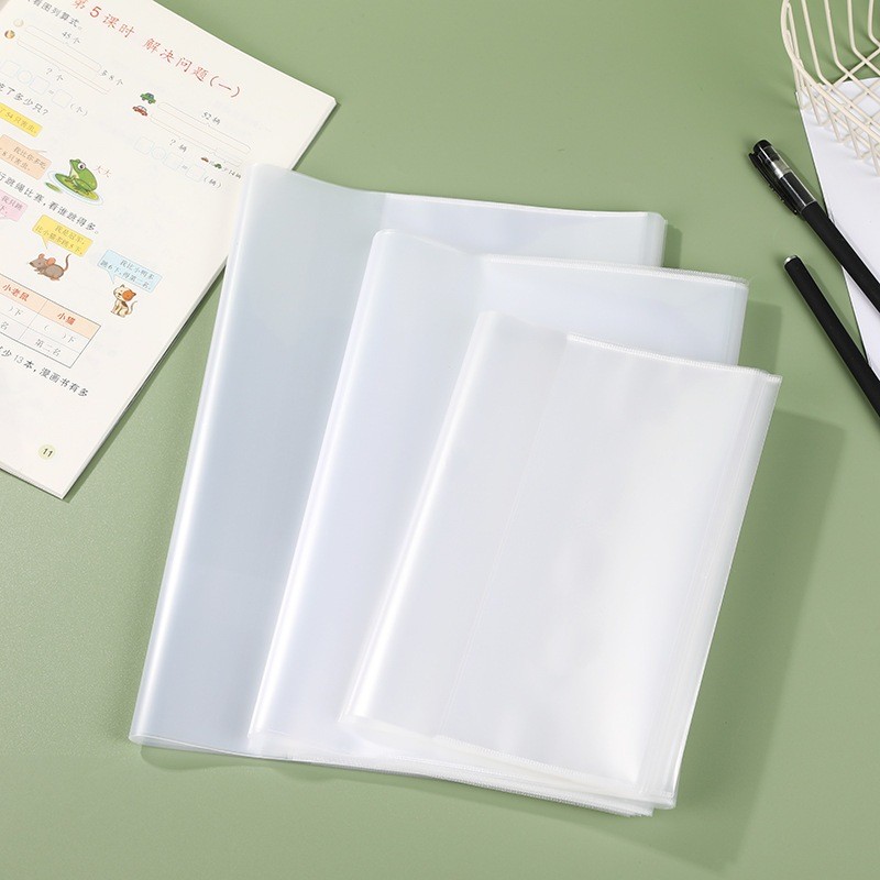 Tập 10 bọc vở các size A5/B5/A4 bao tập trong suốt bóng kính chống bẩn ...