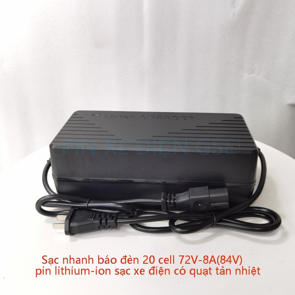 Sạc nhanh báo đèn 20 cell 72V-8A(84V) pin lithium-ion sạc xe điện có quạt tản nhiệt | Shopee ...