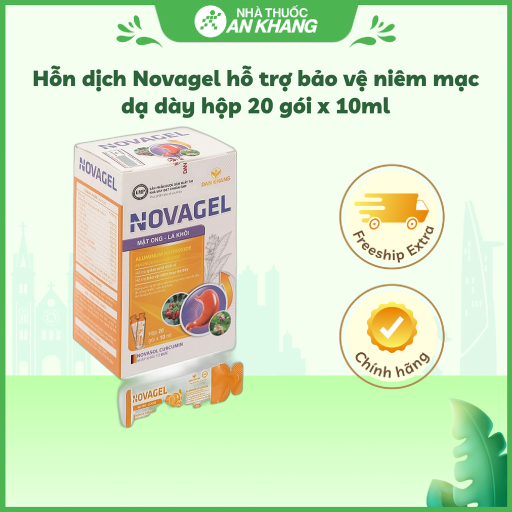Hỗn dịch Novagel hỗ trợ bảo vệ niêm mạc dạ dày hộp 20 gói x 10ml ...