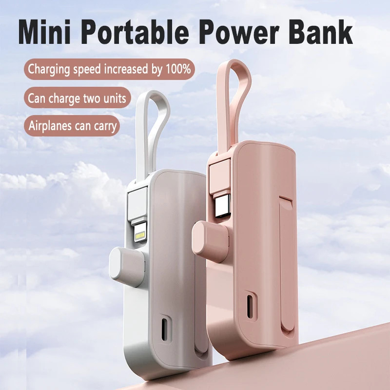 Mini Capsule Power Bank 5000Mah Sạc Nhanh Bỏ Túi Pin Giá Đỡ Điện Thoại ...