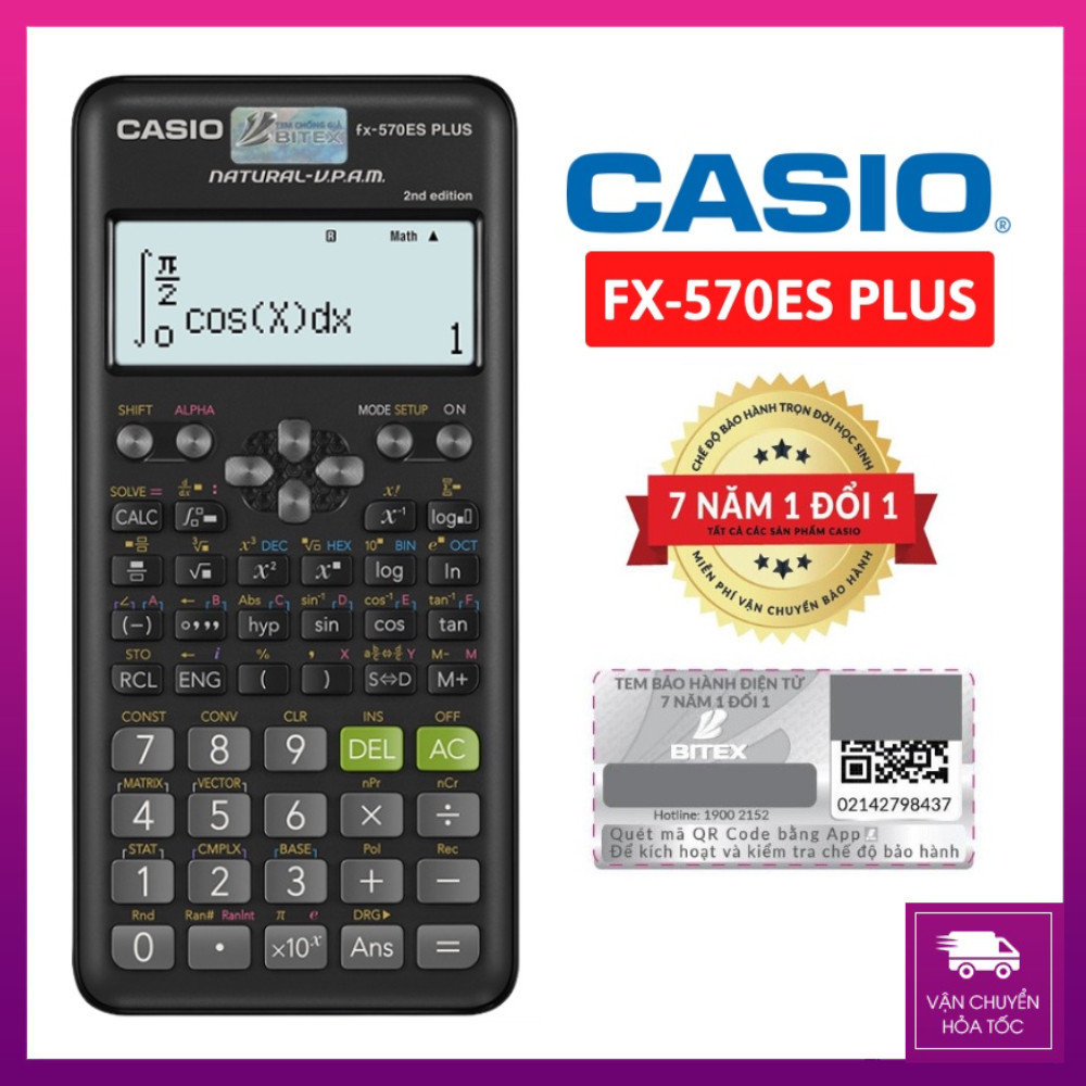 Máy Tính Casio FX 570ES PLUS Chính Hãng Có Tem Chống Hàng Giả Bitex Quét QR Bảo Hành Miễn Phí 7 ...