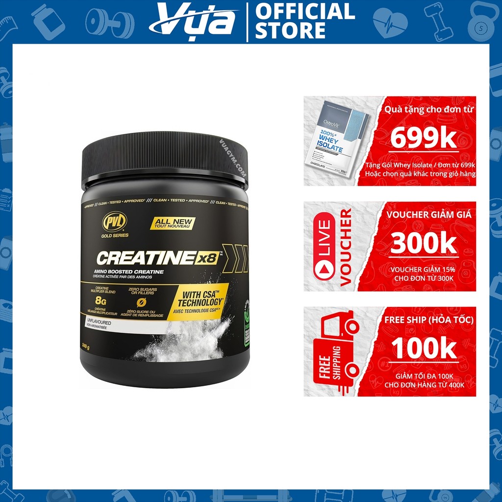 Bột Bổ Sung PVL - Creatine X8 (249g) - Hỗ Trợ Tăng Cường Sức Mạnh, Năng ...