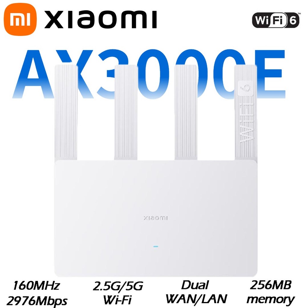 Bộ định tuyến Xiaomi AX3000E WiFi6 2976Mbps 2.4G / 5GHz Cổng DAN / LAN ...