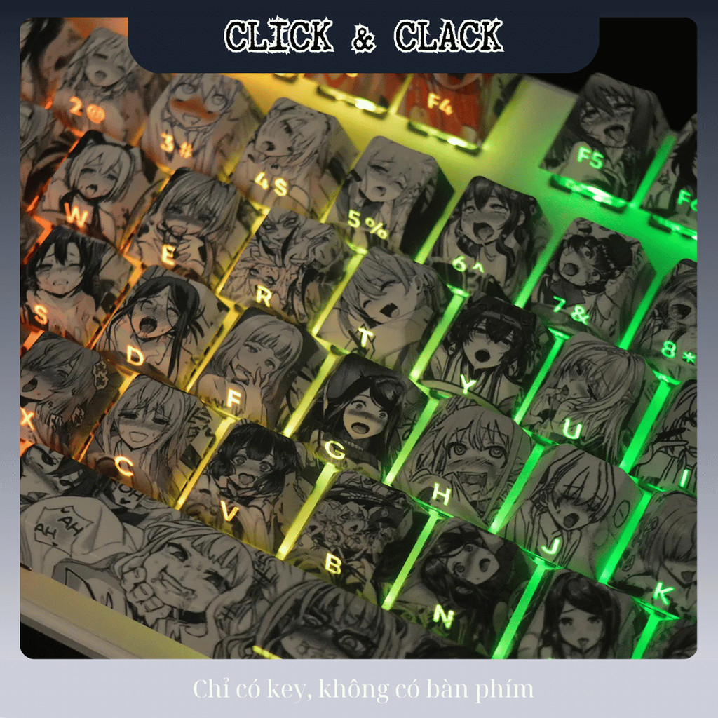 Keycap Anime Nhật Bản Style Ahegao xuyên led Side Print mạch xuôi ...