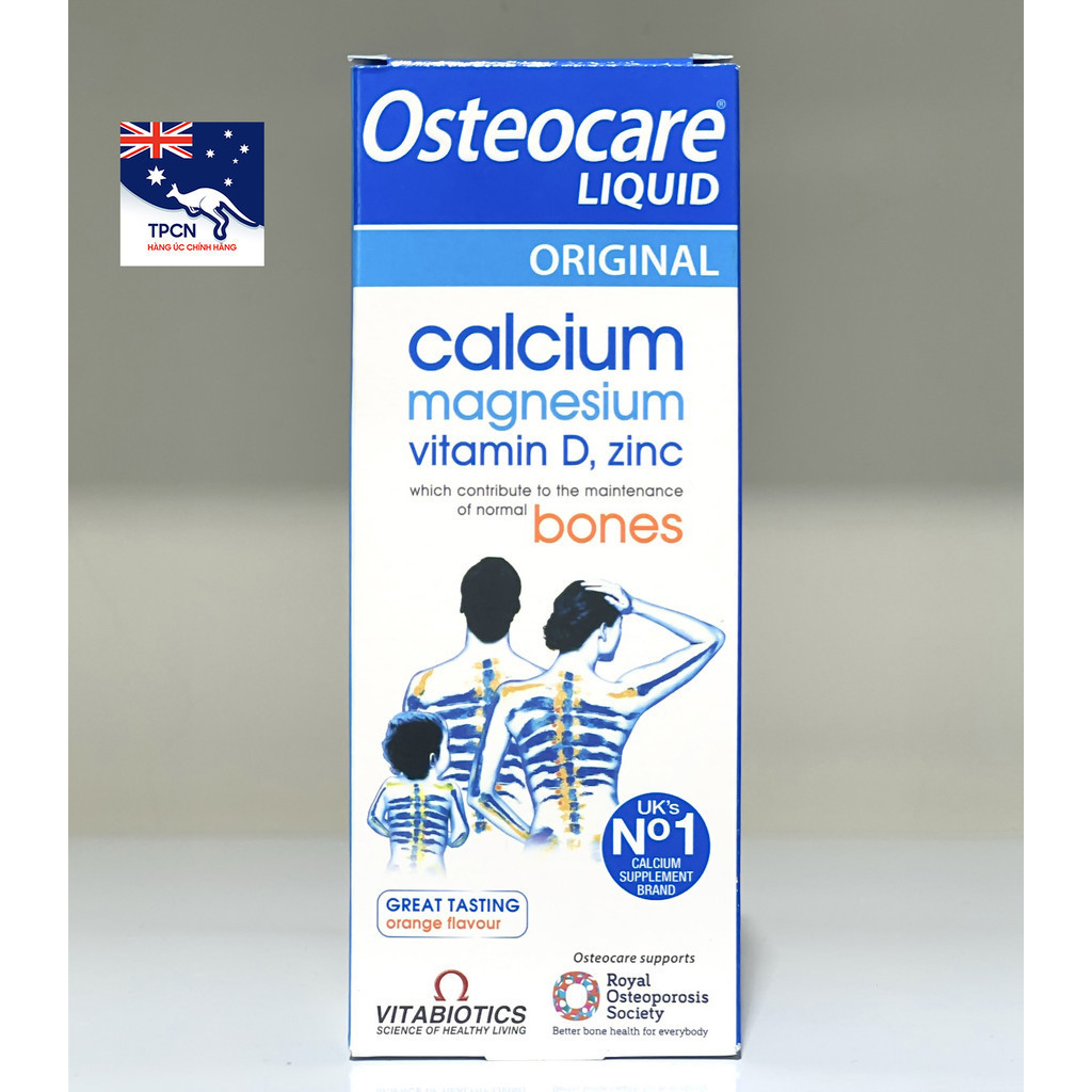 Canxi nước Osteocare Original Liquid của Anh bổ sung canxi, magiê, vitamin D, kẽm giúp xương ...