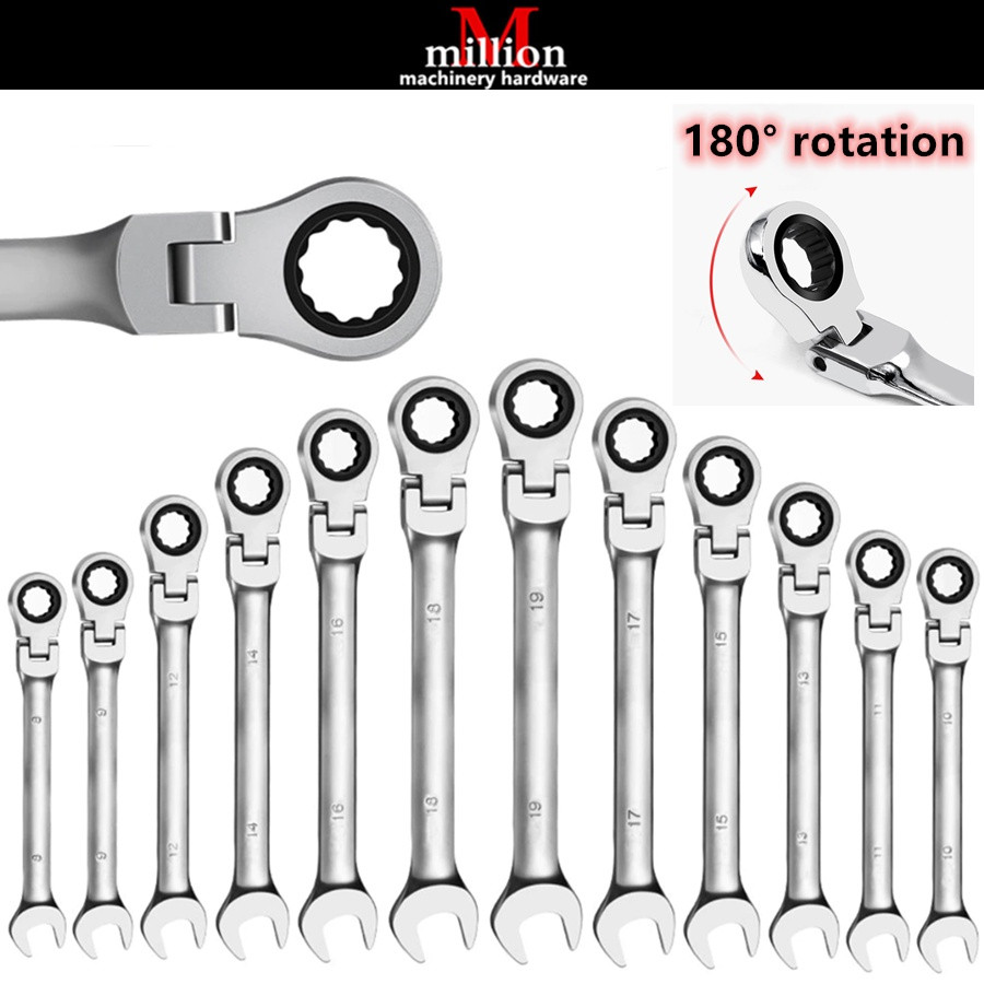 YUYAMAN6-24mm Linh hoạt Đầu Gear Cờ lê Ratchet Kết hợp Ratchet Cờ lê CR ...