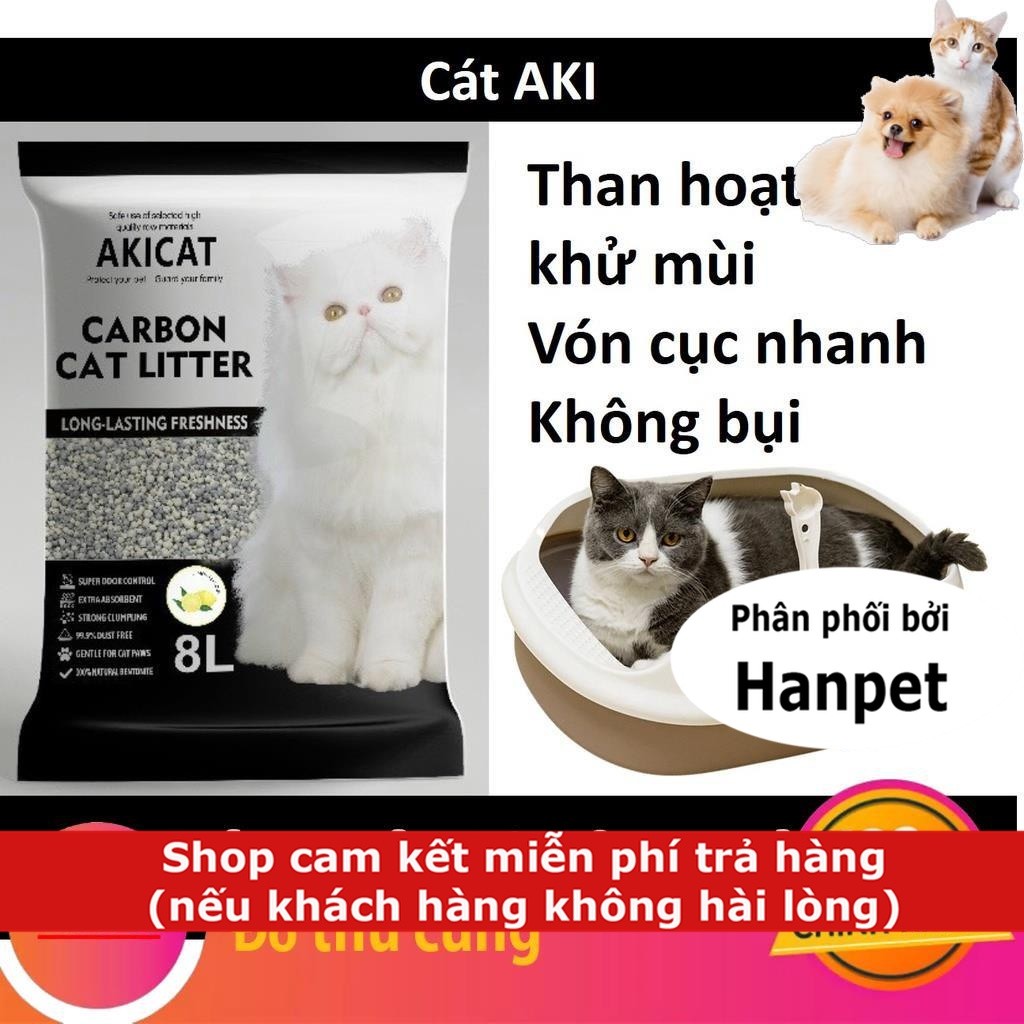 AKI CAT - CÁT VỆ SINH CHO MÈO CÓ HẠT KHỬ MÙI MÀU ĐEN | Shopee Việt Nam