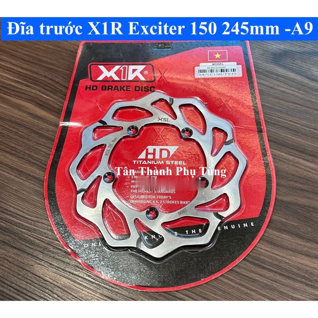 Đĩa trước X1R Exciter 150 5 lỗ-245mm chính hãng gắn như zin ( A9 F245mm ...