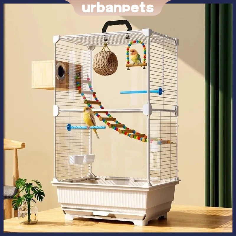 Chuồng chim Trong Suốt Vẹt Vẹt Mào Sáo Lovebird Lồng Chim Lớn 2 Lớp Với ...