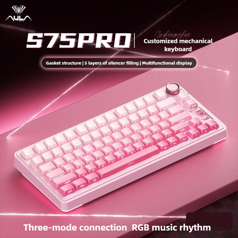 AULA S75 Pro 3Mode Bàn phím cơ có dây / 2.4G / Bluetooth có đệm màn ...