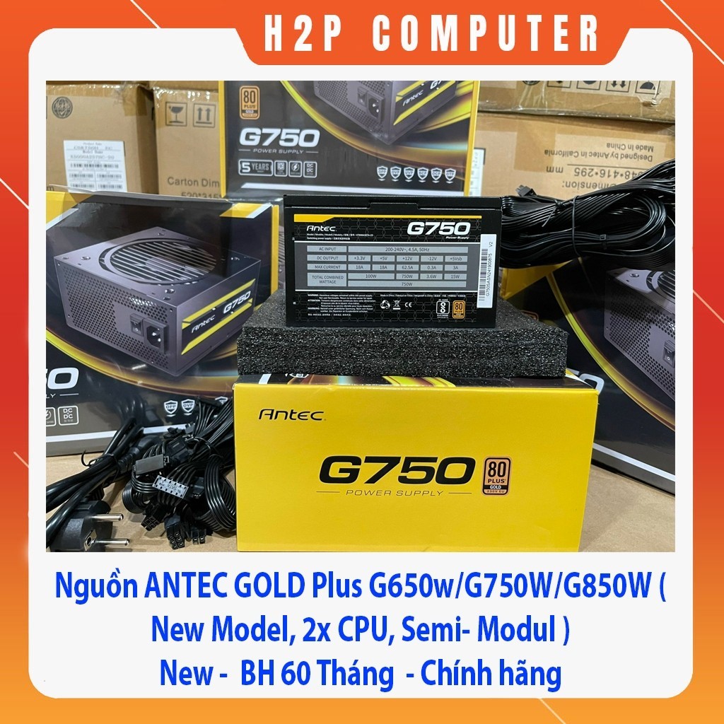 Nguồn PC ANTEC GOLD Plus Công suất thật G650W/G750W/G850W ( New Model ...