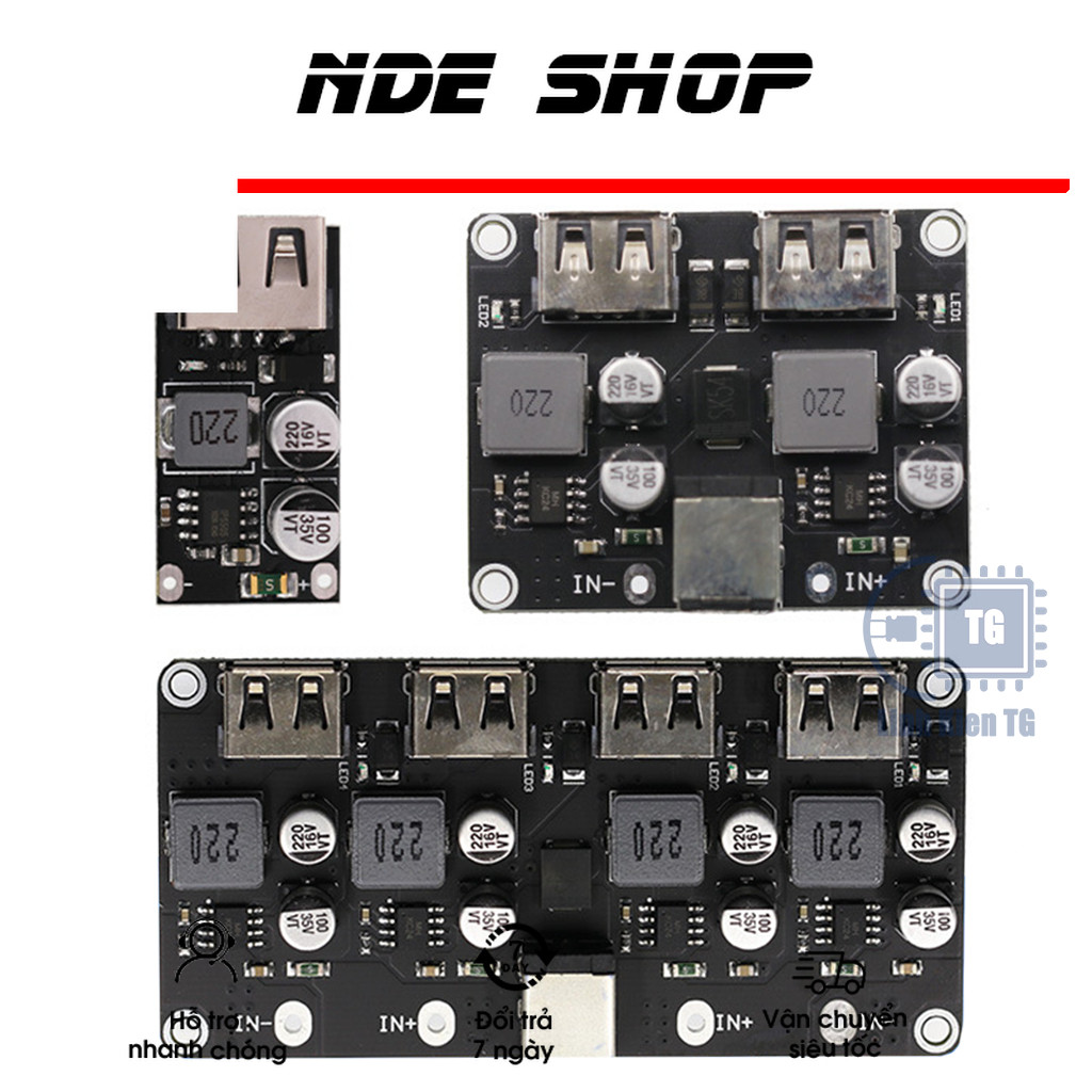 Mô Đun Hạ Áp QC3.0 QC2.0 Sạc nhanh USB DC-DC 6-32V Đầu ra 5V | Shopee ...