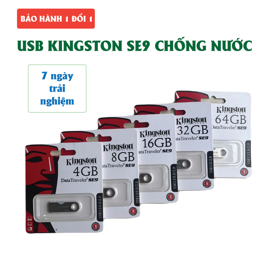 USB Kingston SE9 128Gb/64Gb/32Gb/16Gb/8Gb/4Gb – Vỏ kim loại (Bạc ...
