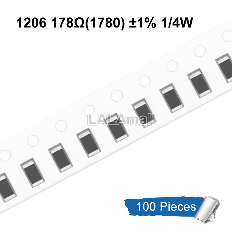 100 Chiếc 1206 SMD Điện Trở 1% 0R 13R 33R 178R 205R 287R 412R 576R 1 ...