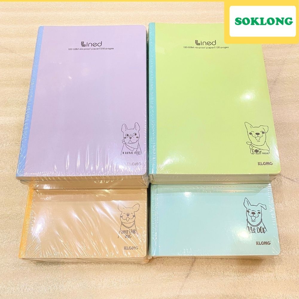 [Nguyên lốc] Vở 80/120/200 trang may dán gáy B5 giấy kẻ ngang KLONG , tập viết 70-100gsm tiện ...