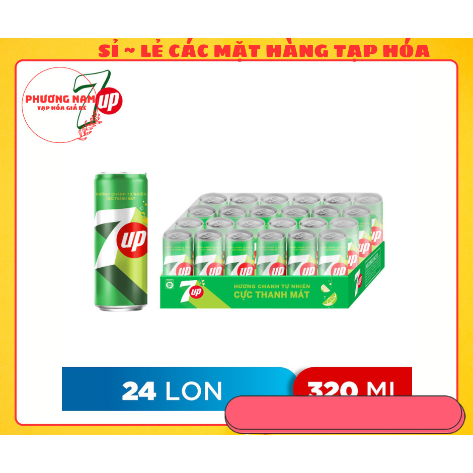THÙNG 24 LON NƯỚC NGỌT HƯƠNG CHANH 7UP 320ML | Shopee Việt Nam