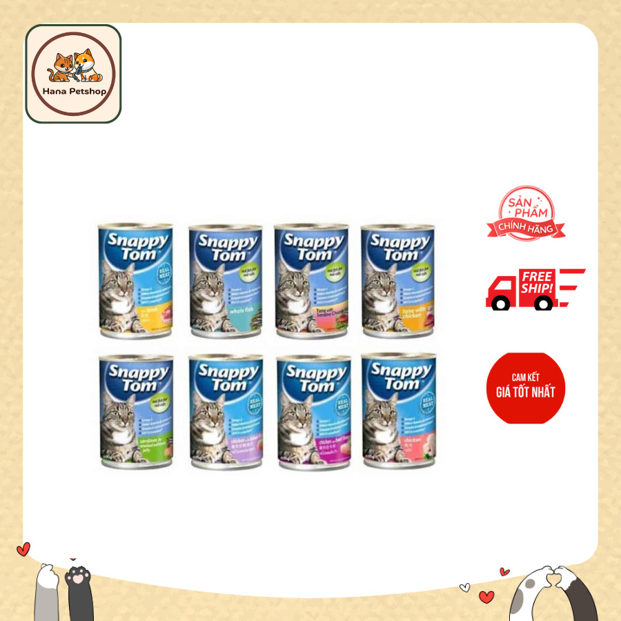 Pate mèo Snappy Tom lon 400g (gồm 4 vị) | Shopee Việt Nam