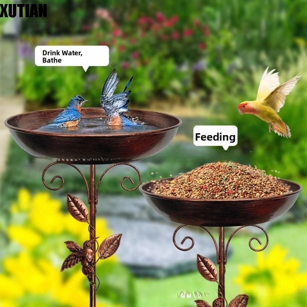 XUTIAN Garden Birdbath, Sắt Chắc Chắn Chim Ăn Đất Plugin, Dụng Cụ Nuôi ...