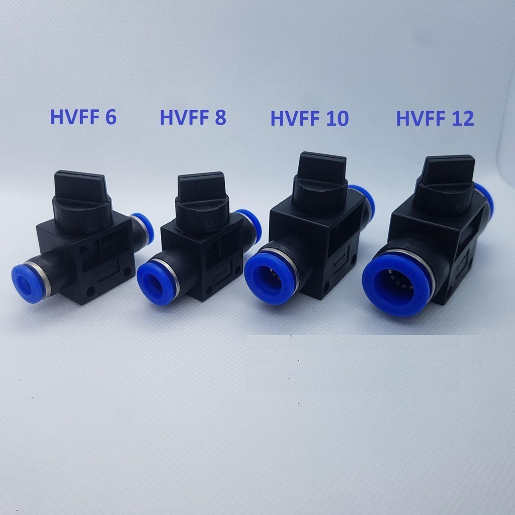 [Đơn tối thiểu 40k] Van khóa hơi, van tiết lưu khí nén, phun sương nhựa HVFF phi 6/8/10/12 ...