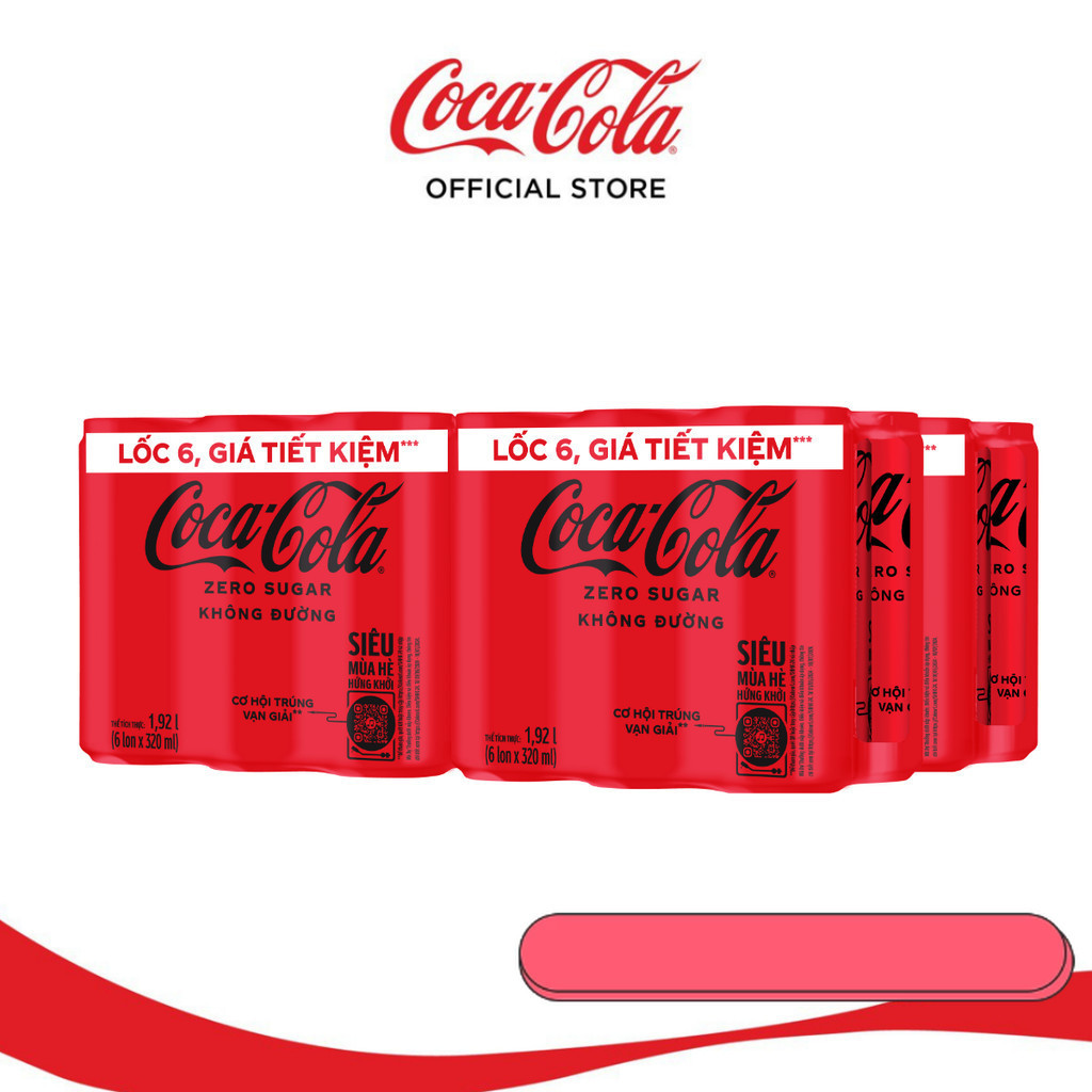 Thùng/Lốc 24 Lon Nước Ngọt Giải Khát Không Đường Coca-Cola Zero 320ml ...