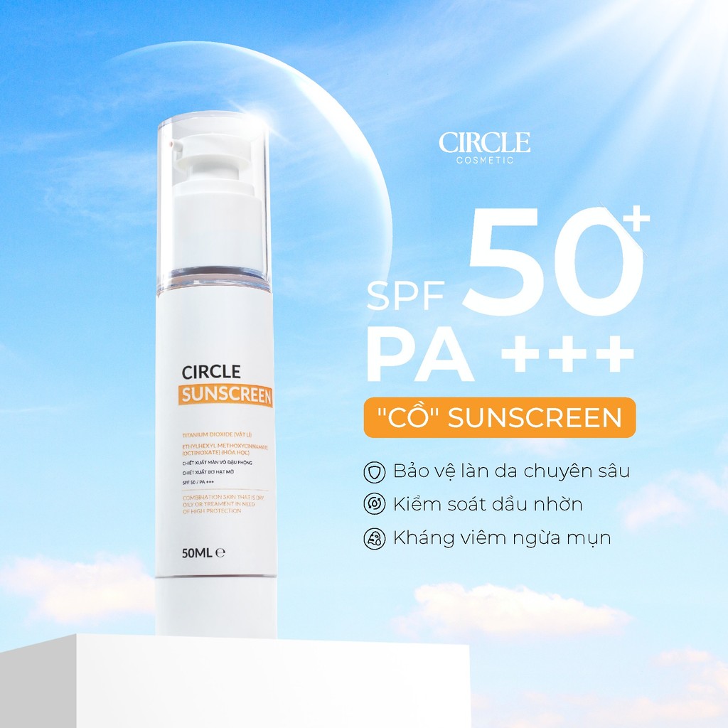 Kem chống nắng - Circle Sunscreen SPF50+, PA+++ hỗ trợ nâng tone, dưỡng ...