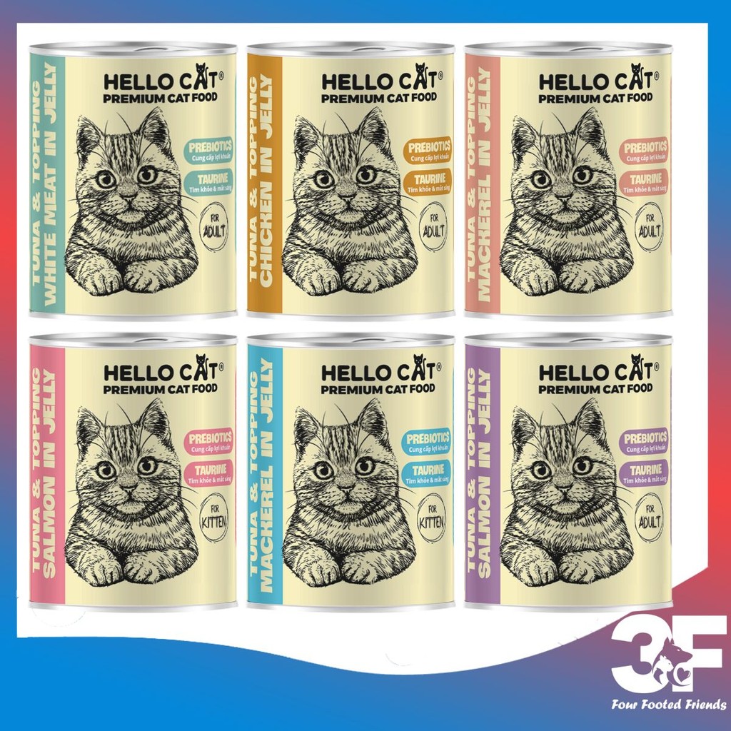 [400g] Pate Thức Ăn Ướt Hello Cat Dành Cho Mèo Con & Mèo Trưởng Thành 6 Vị Cá Ngừ Mix Thơm Ngon ...