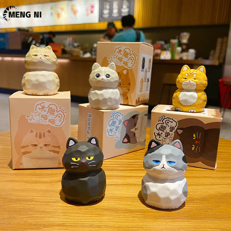 Meng NI gốc Gỗ khắc gió Hoạt hình Meow Meow Trang trí Sáng tạo Nhựa nhà ...