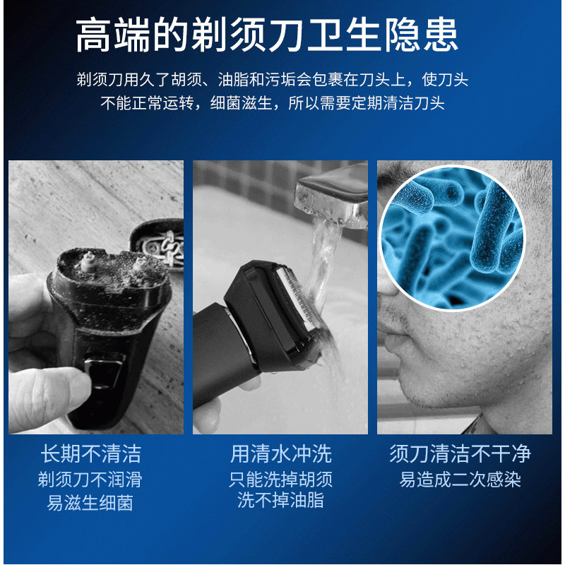Adapts Braun Electric razor cleaning solution CCR4 / CCR2 Blade cleaner ...