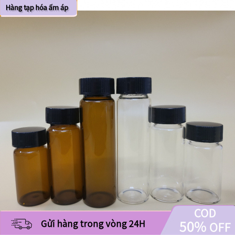 [COD] Chai Vial Thủy Tinh Đựng Tinh Dầu 10ml 20ml 30ml 50ml – Nắp Vặn ...