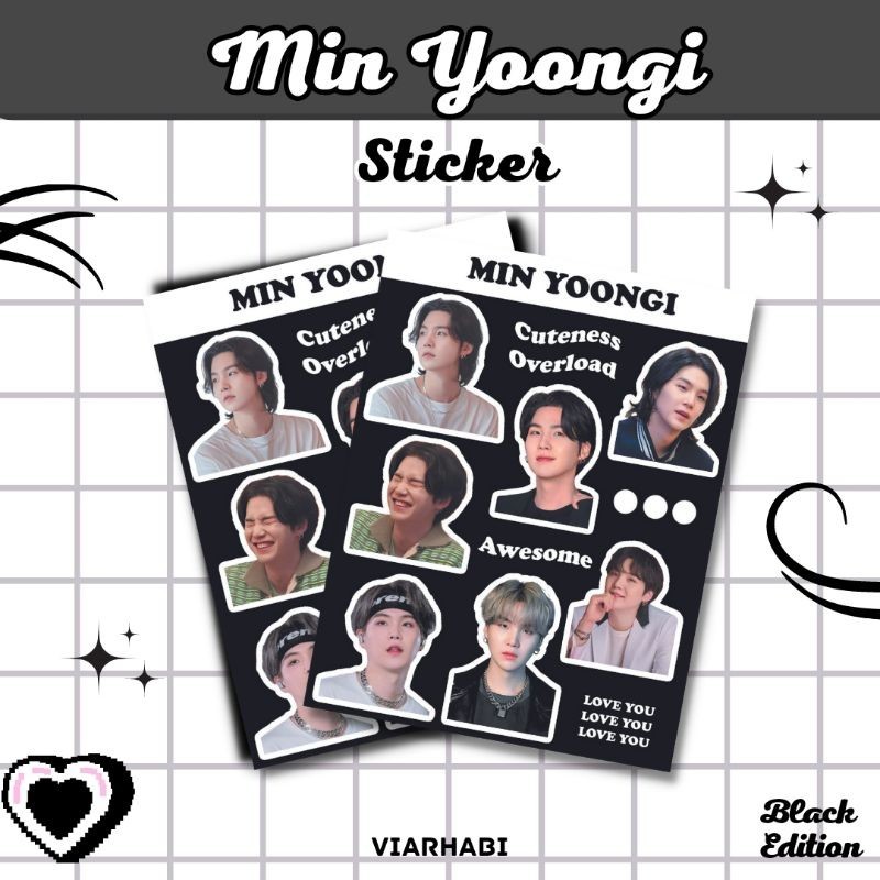 STIKER MIN YOONGI SUGA EDITION/ STICKER KPOP A6 DECOR - Cắt Sẵn - Sắc ...