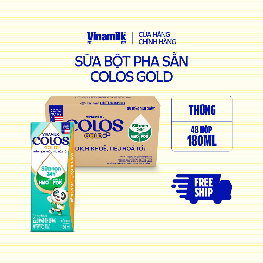 Thùng 48 hộp Sữa non Vinamilk Colos Gold 180ml | Shopee Việt Nam