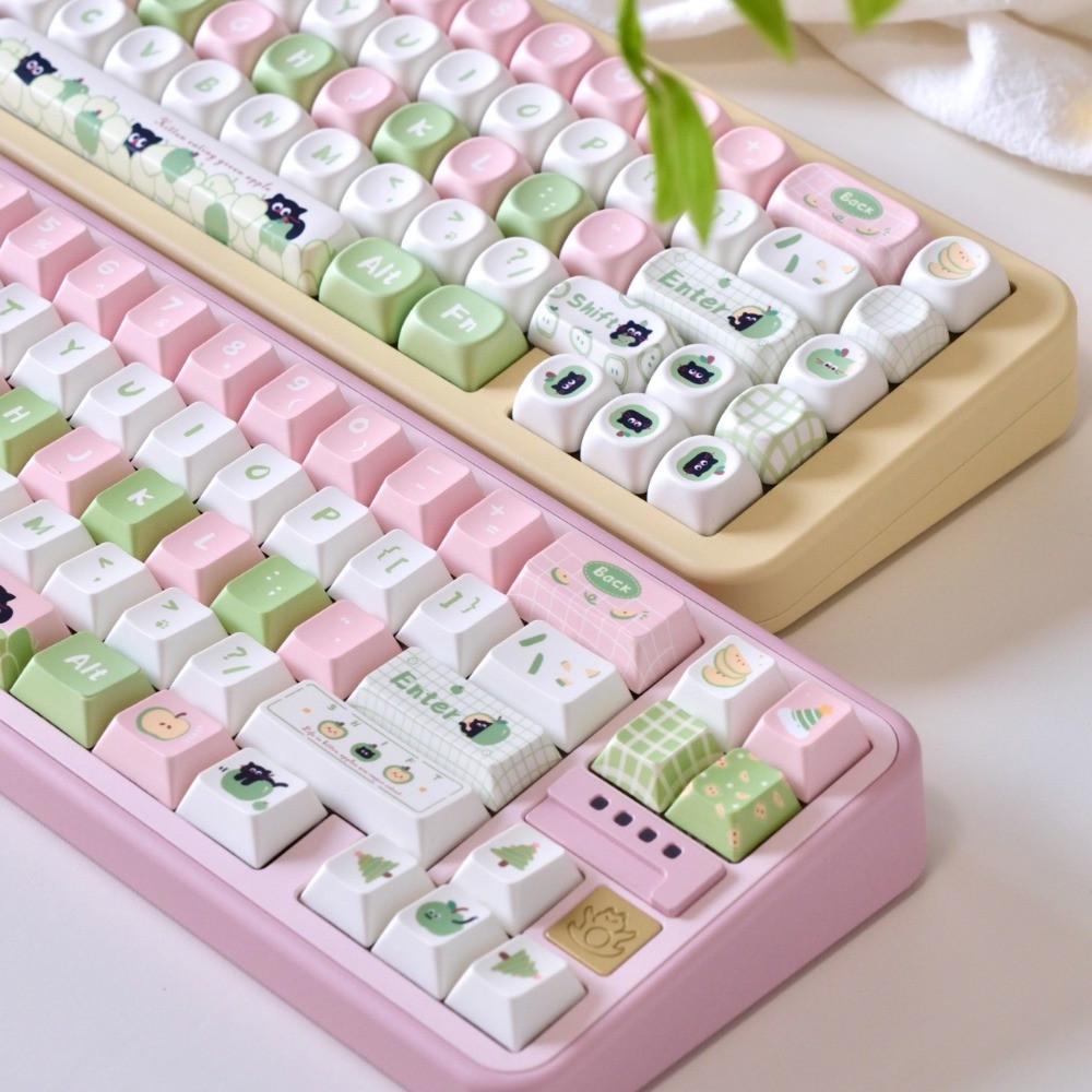 Apple Cat Keycap Cherry / MOA Profile 129 Phím PBT Thuốc Nhuộm Năm Mặt ...