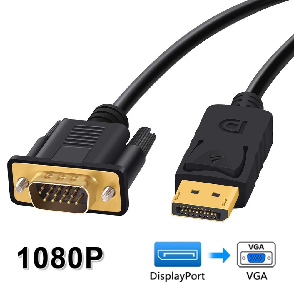 Hd 1080P DisplayPort sang VGA Cáp Chuyển Đổi Nam Sang Nam DisplayPort ...
