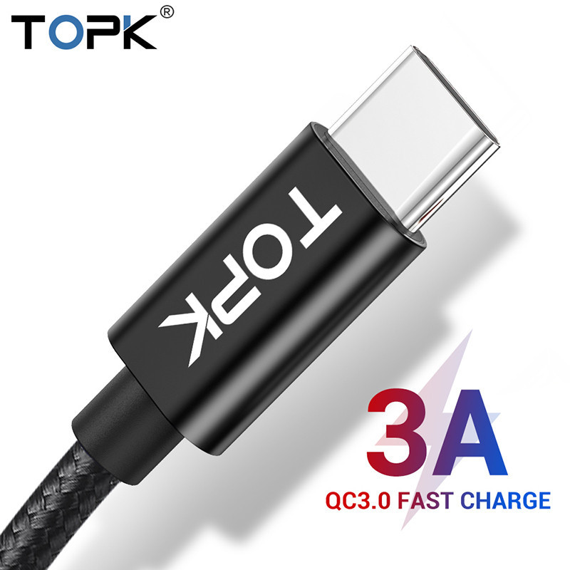 Cáp Micro Usb Topk An18 2M Nylon Type C 2.4A Cáp Dữ Liệu Sạc Nhanh USB ...