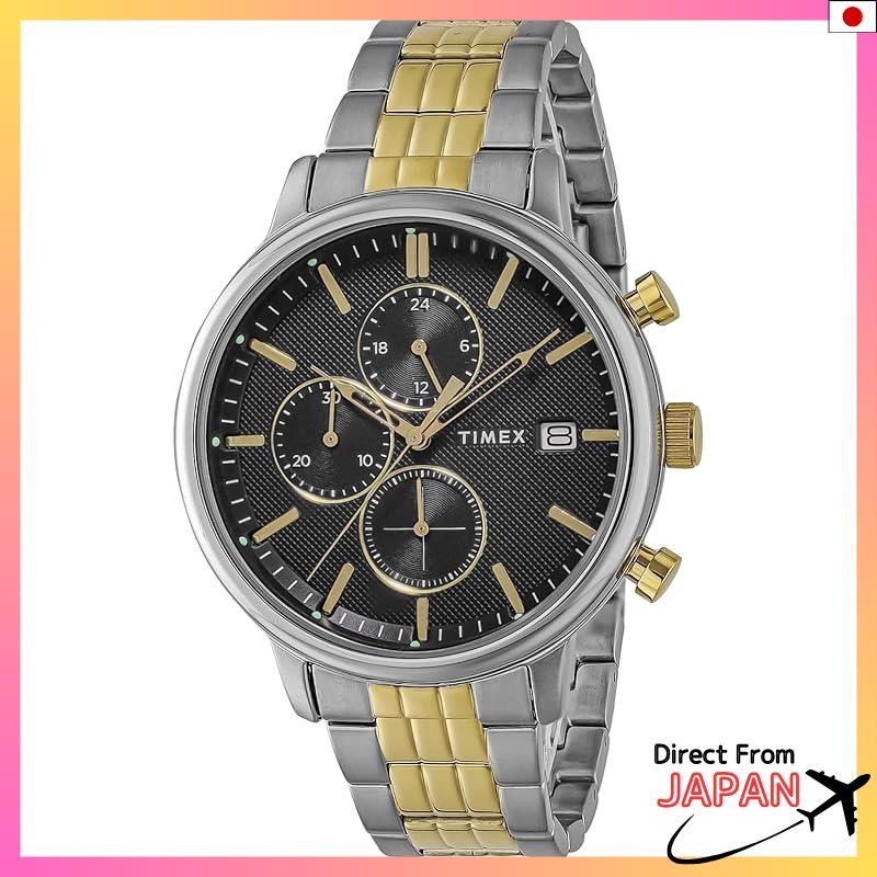 Timex Watch Chicago BLACK Dial Stainless Steel Mineral Glass Quartz ...