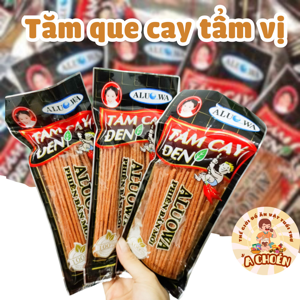 Snack Tăm Cay Đen, Bim Que Cay Đen Aluowa, đồ ăn Vặt Cổng Trường (gói ...