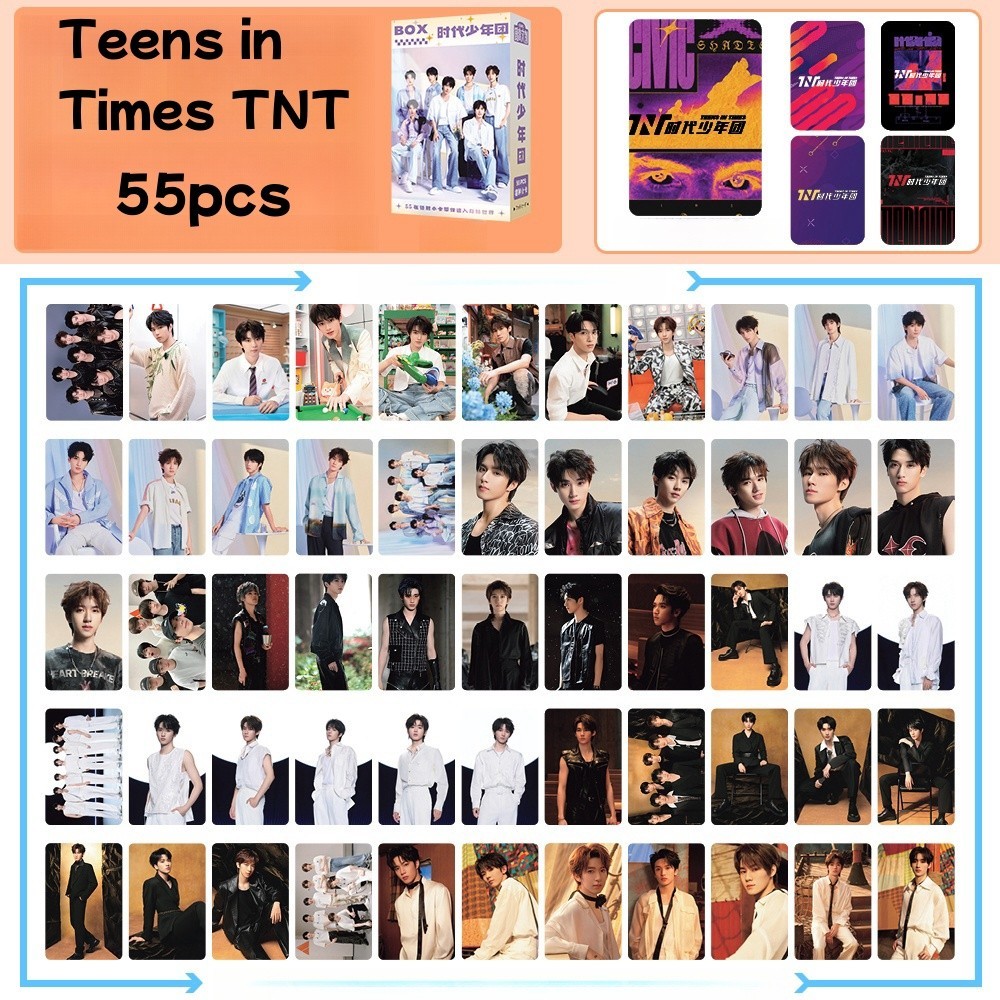 55pcs TNT TFBOYS TF Family 3 4 generation Hologram Laser Lomo Cards ...