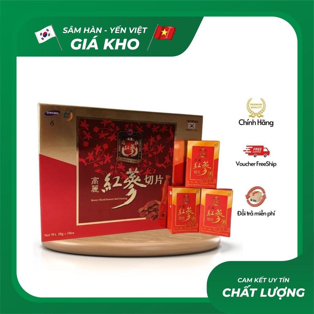 Hồng Sâm Lát Tẩm Mật Ong SamBoK (20gr x 10gói) | Shopee Việt Nam