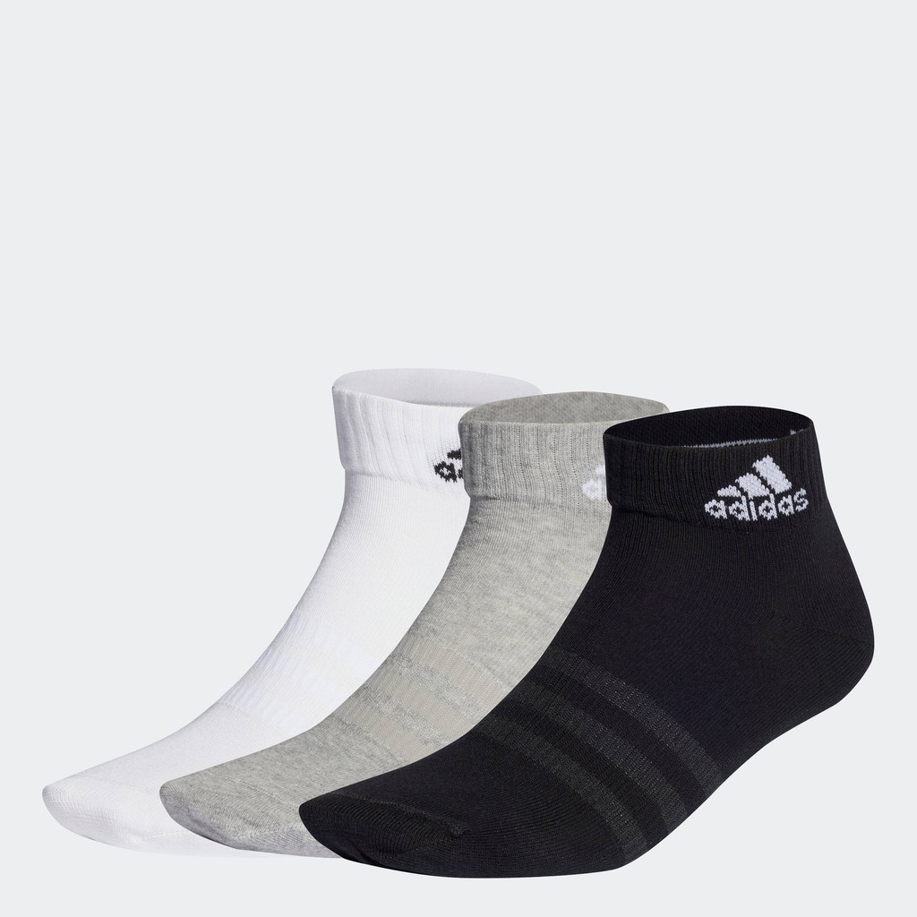 adidas Phong cách sống Bộ 3 Đôi Tất Cổ Ngắn Mỏng Nhẹ Unisex Xám IC1283 ...