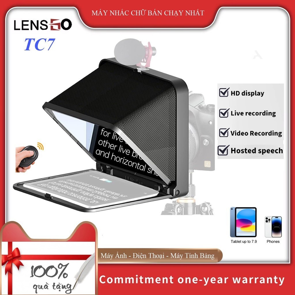 Lensgo Teleprompter TC7 (Black) - Máy Nhắc Chữ Mini Cho Biên Tập Viên ...