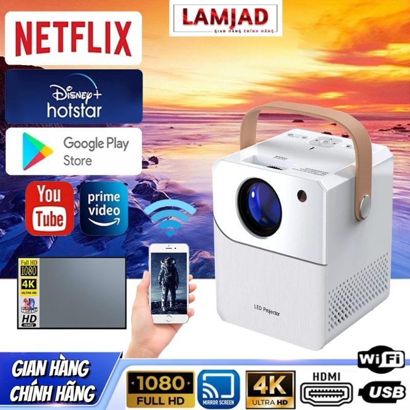 Máy chiếu mini LAMJAD CY303 Kết nối wifi, bluetooth, dễ dàng kết nối ...