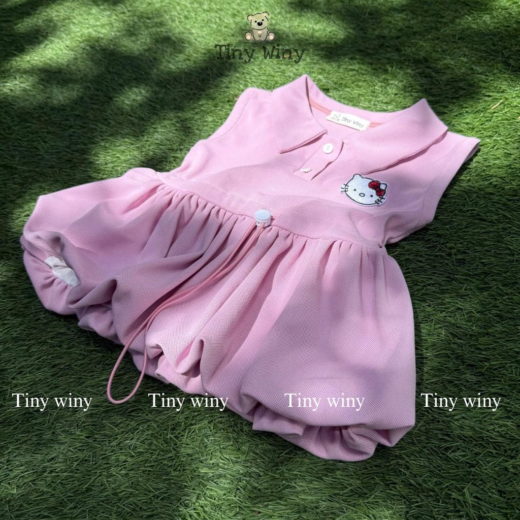 E192 Tiny Winy - Váy ba lỗ dáng bí cổ gập thêu hoạ tiết cho bé gái ...