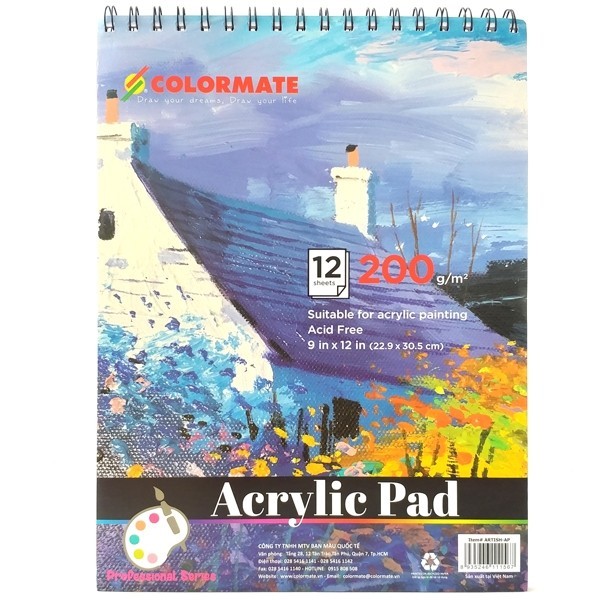 Tập Giấy Vẽ A4 Acrylic Pad Colormate ARTIST-AP (12 Tờ) - COLORMATE CO ...