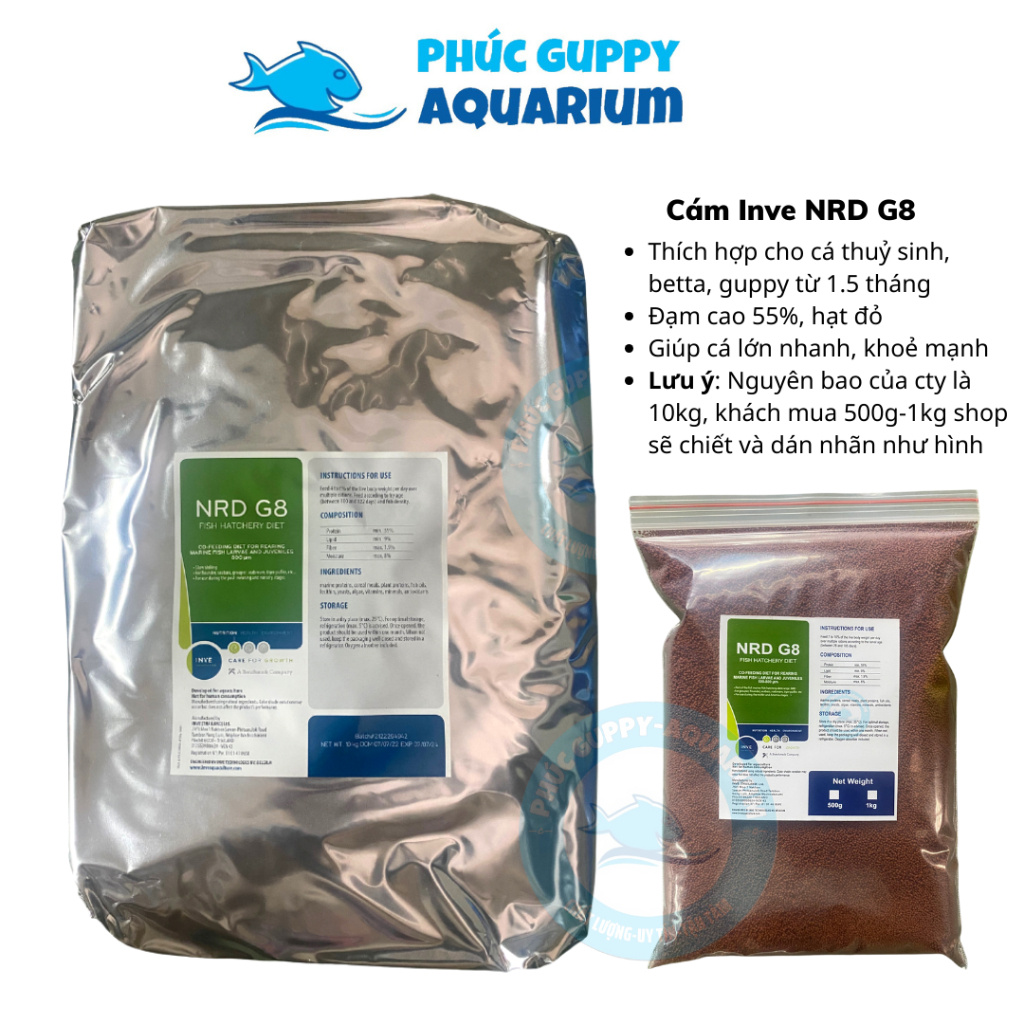 [500g-1Kg] Cám Thái INVE NRD G8 (Hạt 0,8mm) | Thức Ăn Cho Cá Thuỷ Sinh ...